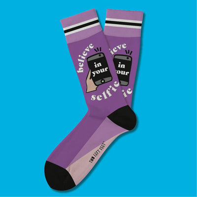 Believe In Your Selfie Everyday Socks | Two Left Feet – Motsu Socks